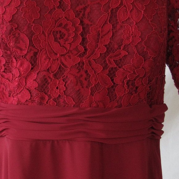 Cindy Collection | Dresses | Cindy Collection Burgundy Lace Sleeve ...